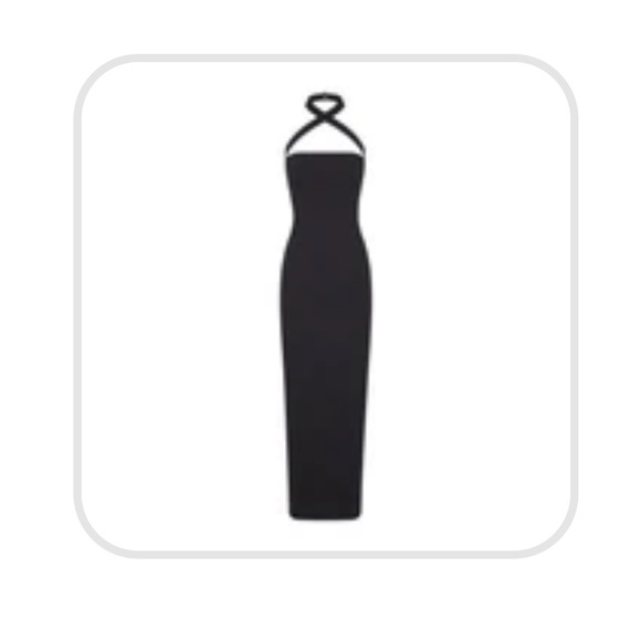 SKIMS | Dresses | Skims Black Halter Bodycon Cocktail Dress | Poshmark